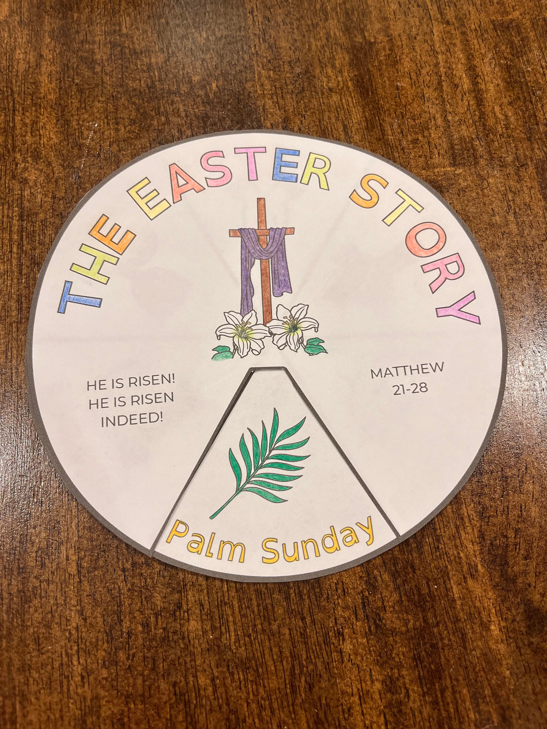 The Easter Story | Spinning Wheel | Coloring Wheel | Arts & Crafts ...