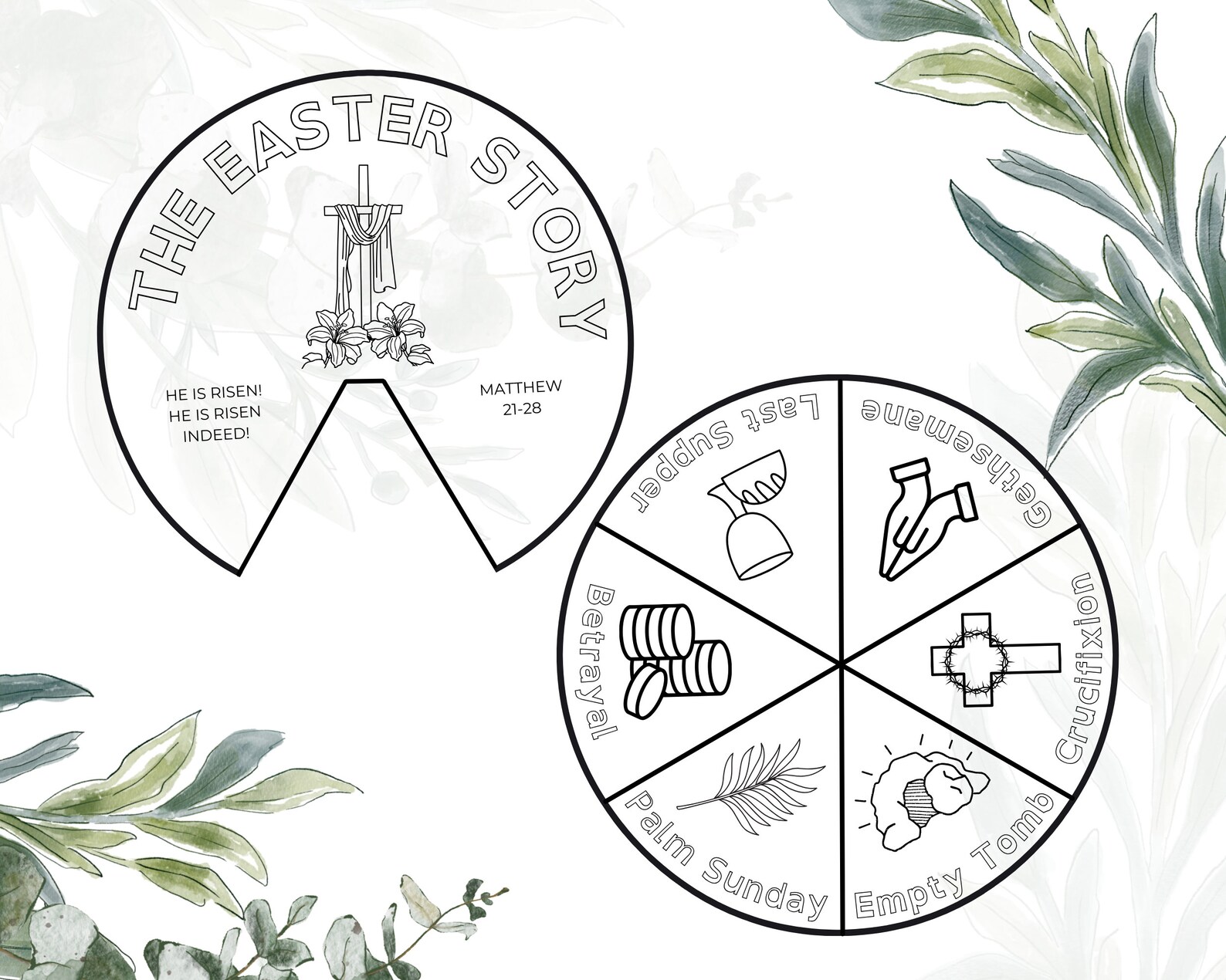 The Easter Story | Spinning Wheel | Coloring Wheel | Arts & Crafts ...