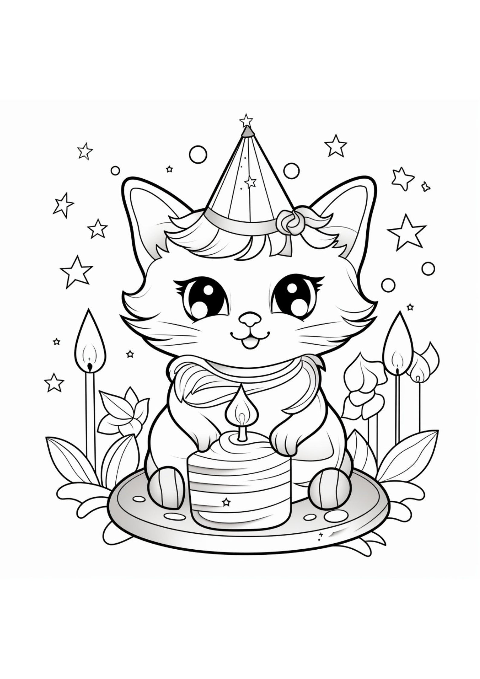 5 Printable Cute Birthday Party Coloring Pages PDF Printable Coloring ...