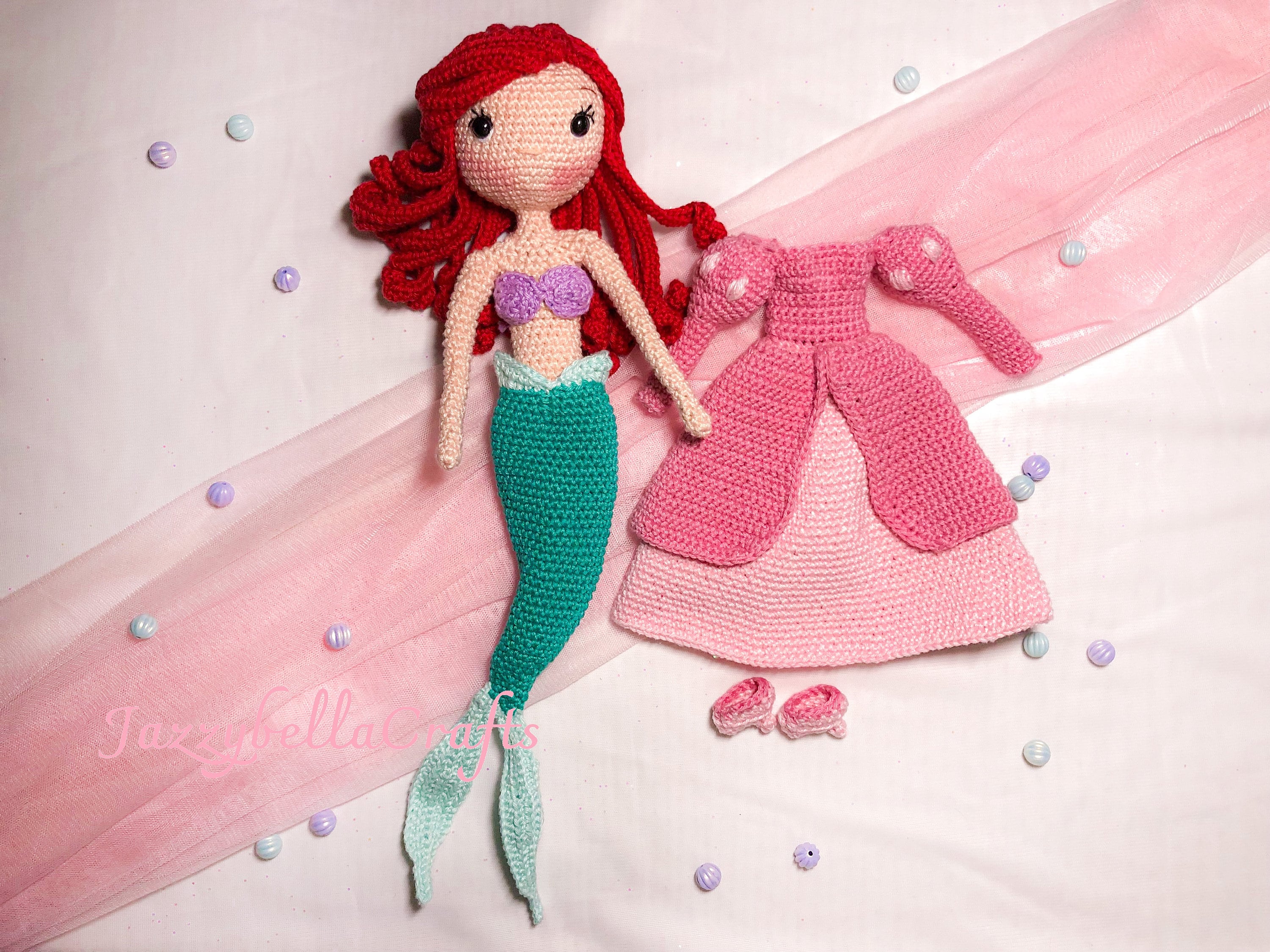 2x Ariel Crochet Pattern Pack Mermaid and Princess Outfit Amigurumi PDF ...