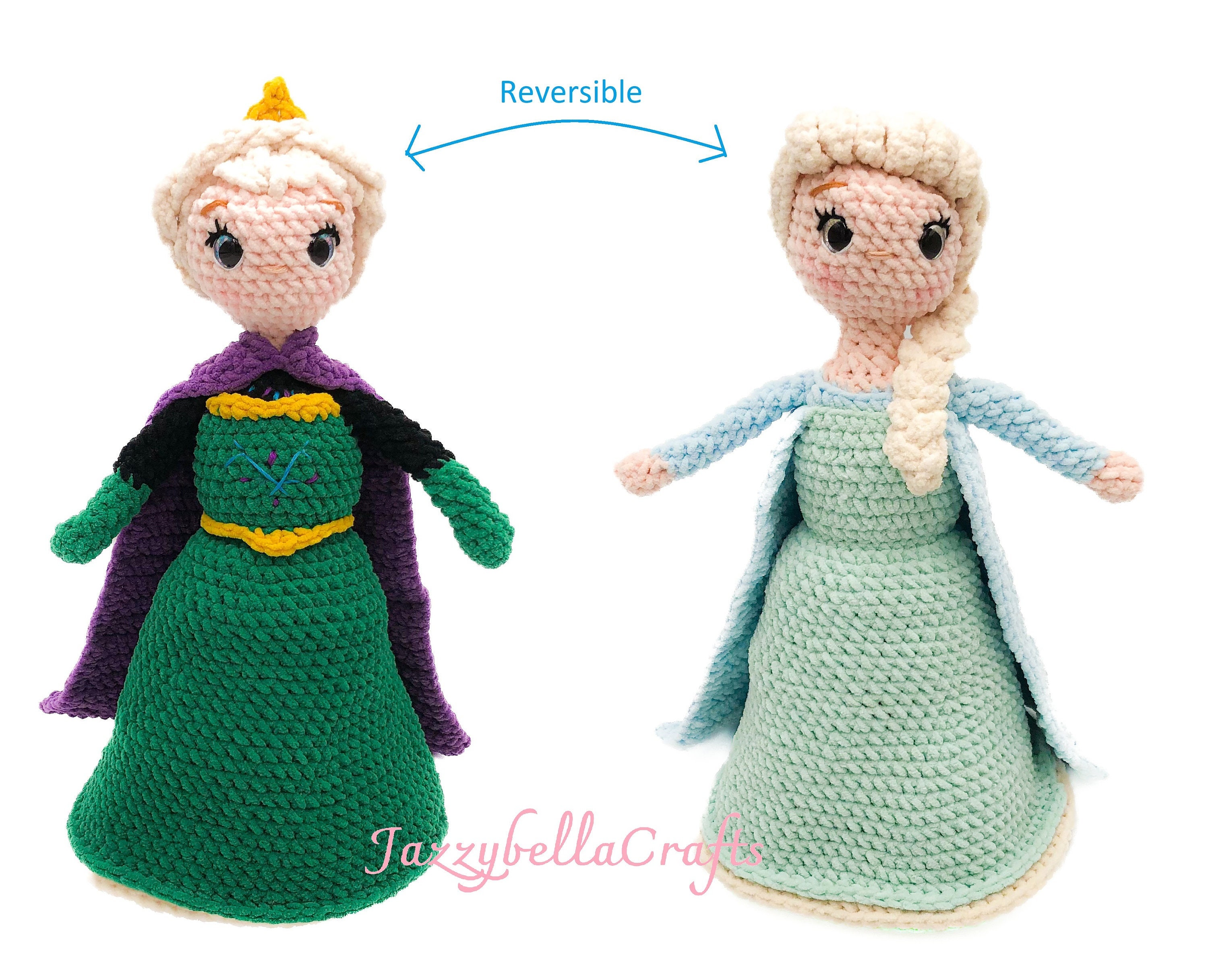 Reversible Elsa Crochet Pattern - Amigurumi - PDF English & Dutch - Etsy