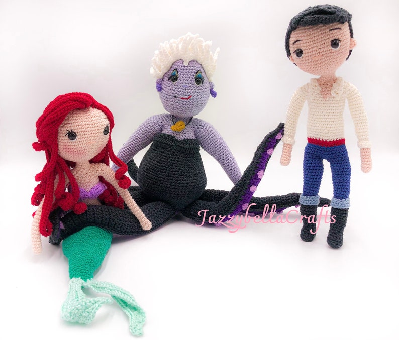 8x the Little Mermaid Crochet Pattern Amigurumi Pattern Pack PDF ...