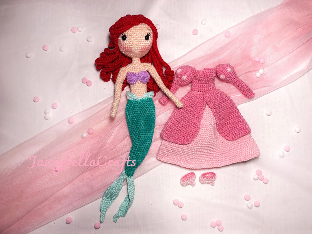 2x Ariel Crochet Pattern Pack - Mermaid and Princess Outfit - Amigurumi ...