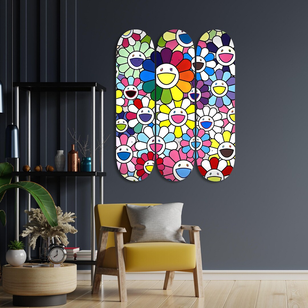 Murakami Flowers of Hope, Set of 3pcs, Pro-grade Maple Skateboard, Pop Art, Wall Decor - Etsy