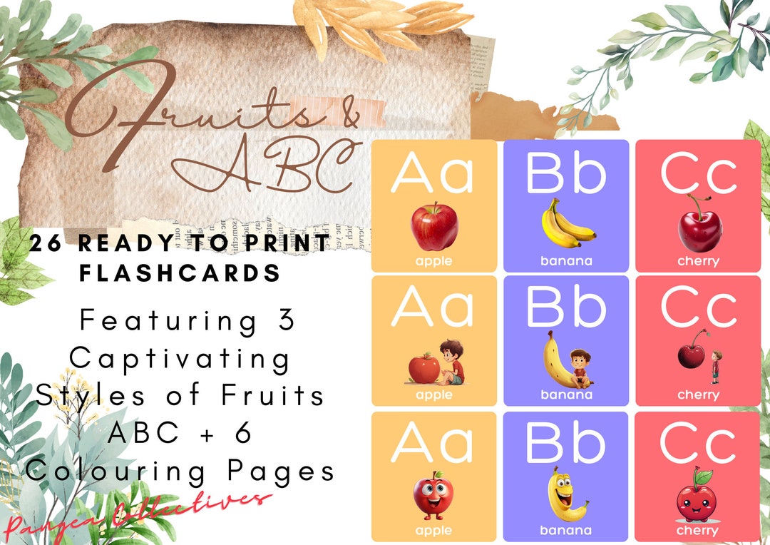 Fruits ABC Flashcards for Kids | Alphabet Recognition & Fruit Discover ...