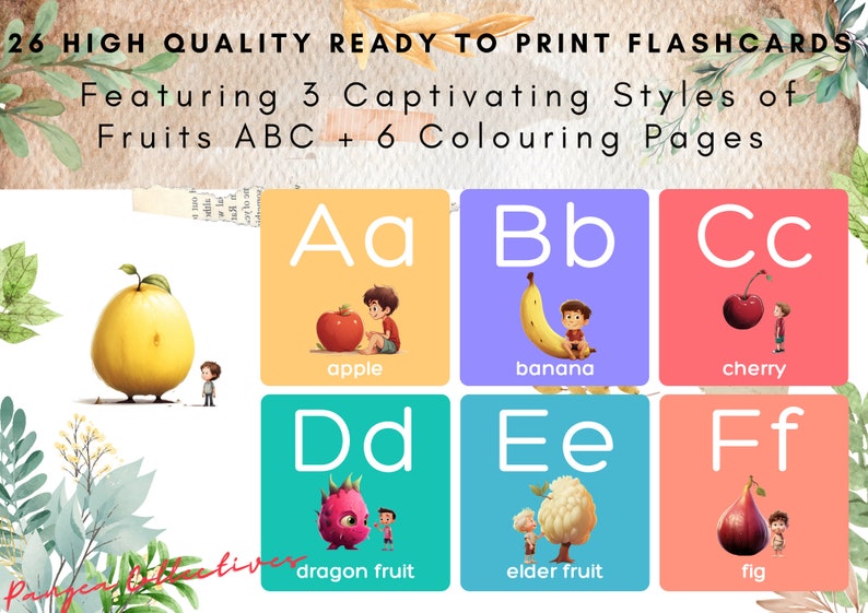 Fruits ABC Flashcards for Kids Alphabet Recognition & Fruit - Etsy ...