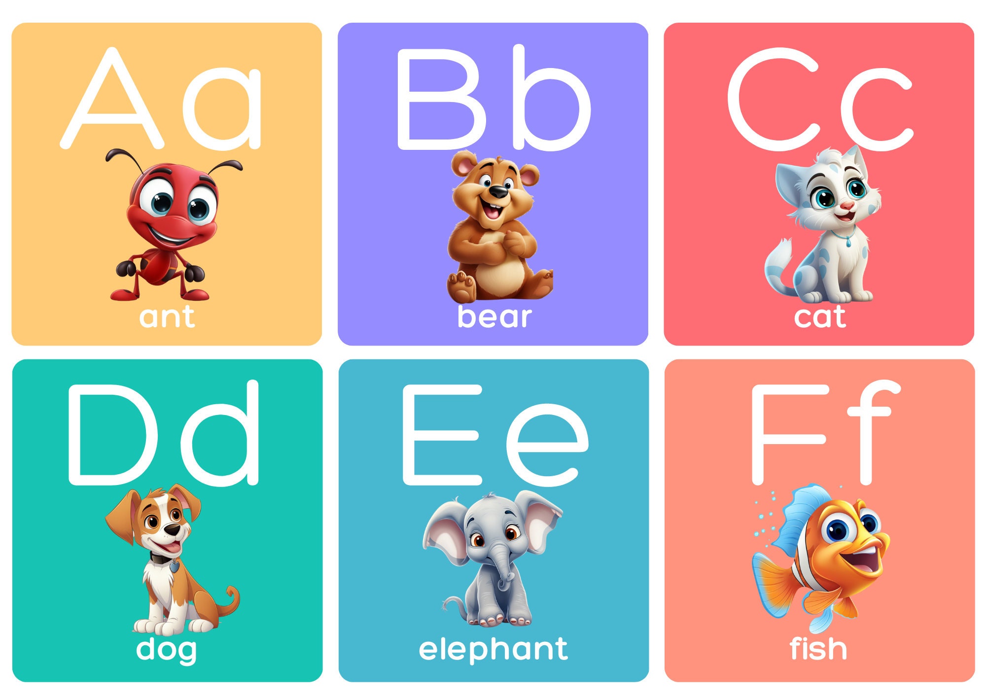 Animal ABC Flashcards for Kids | Alphabet Recognition & Animal Discover ...