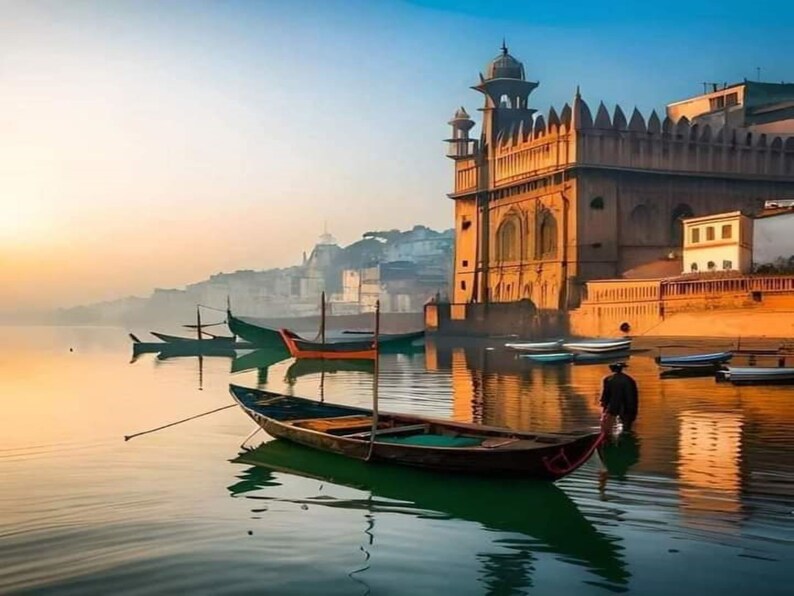 Digital Prints of Sacred Serenity: Ghat of Banaras Handcrafted Artwork - Etsy