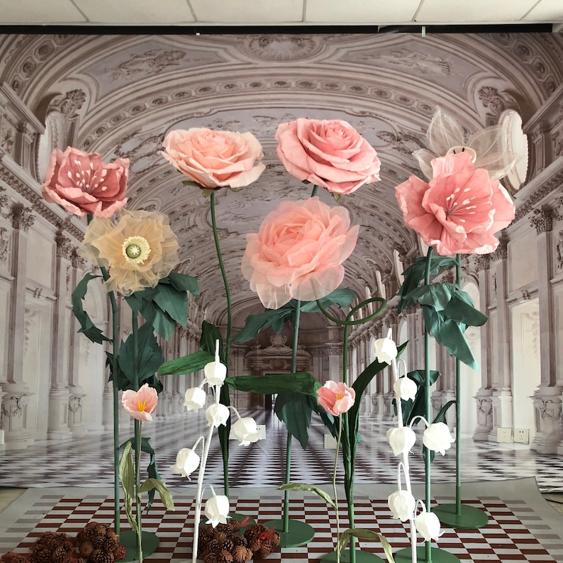 Giant Flowers for Gorgeous Backdrop Gala Birthday Wedding Event Decor ...