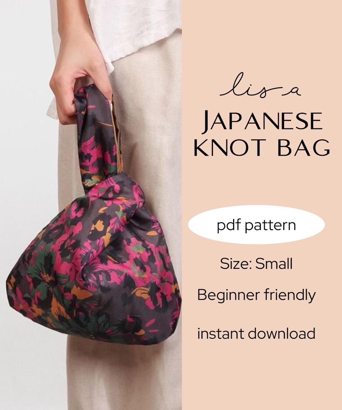 Japanese Knot Bag Sewing Pattern: Small Trendy Handbag (digital PDF) - Etsy