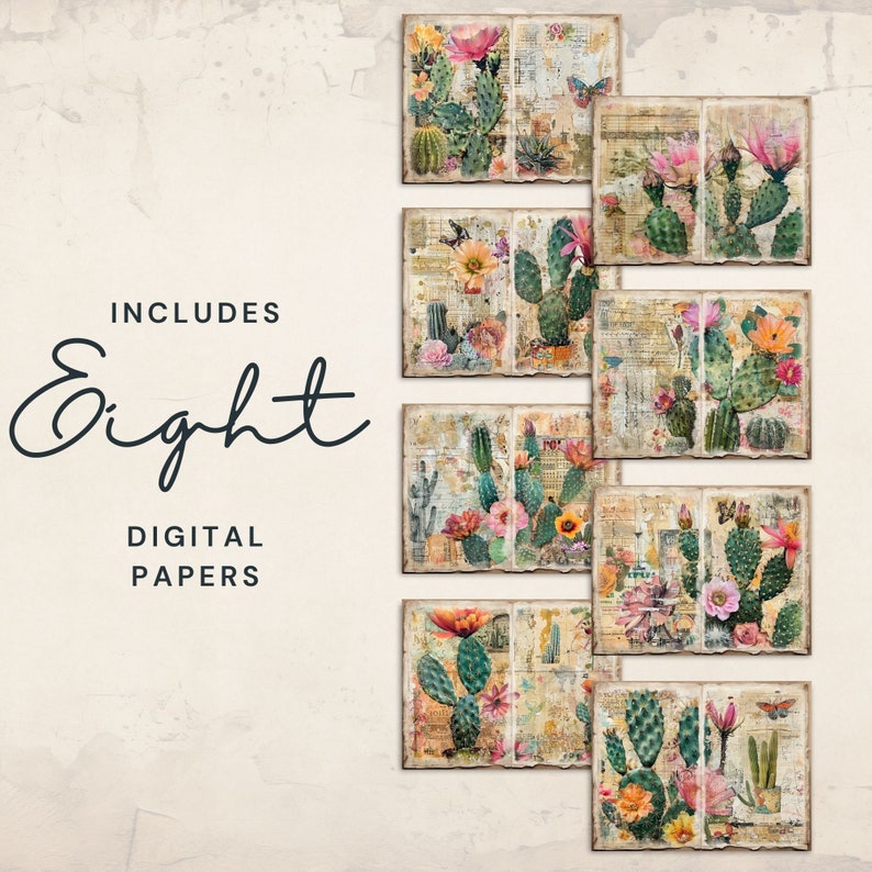 Cactus Junk Journal Pages | Succulent Junk Journal Pages | Cactus ...