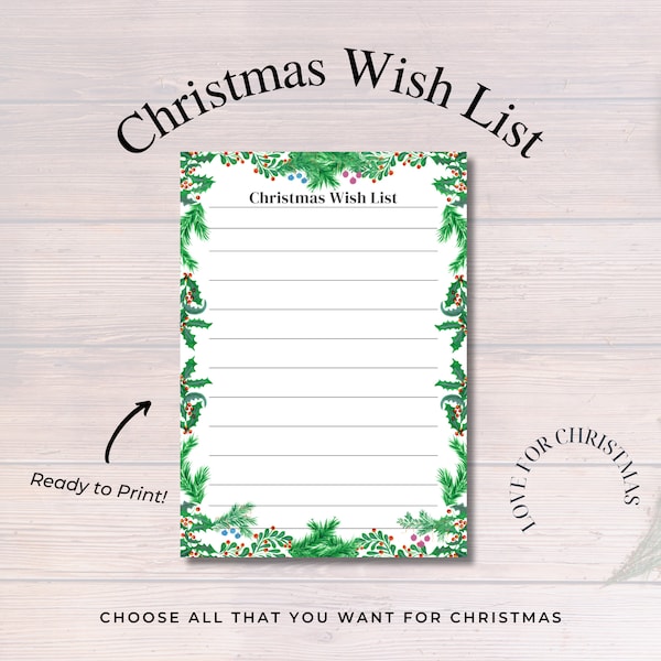 Christmas Wish List - Etsy