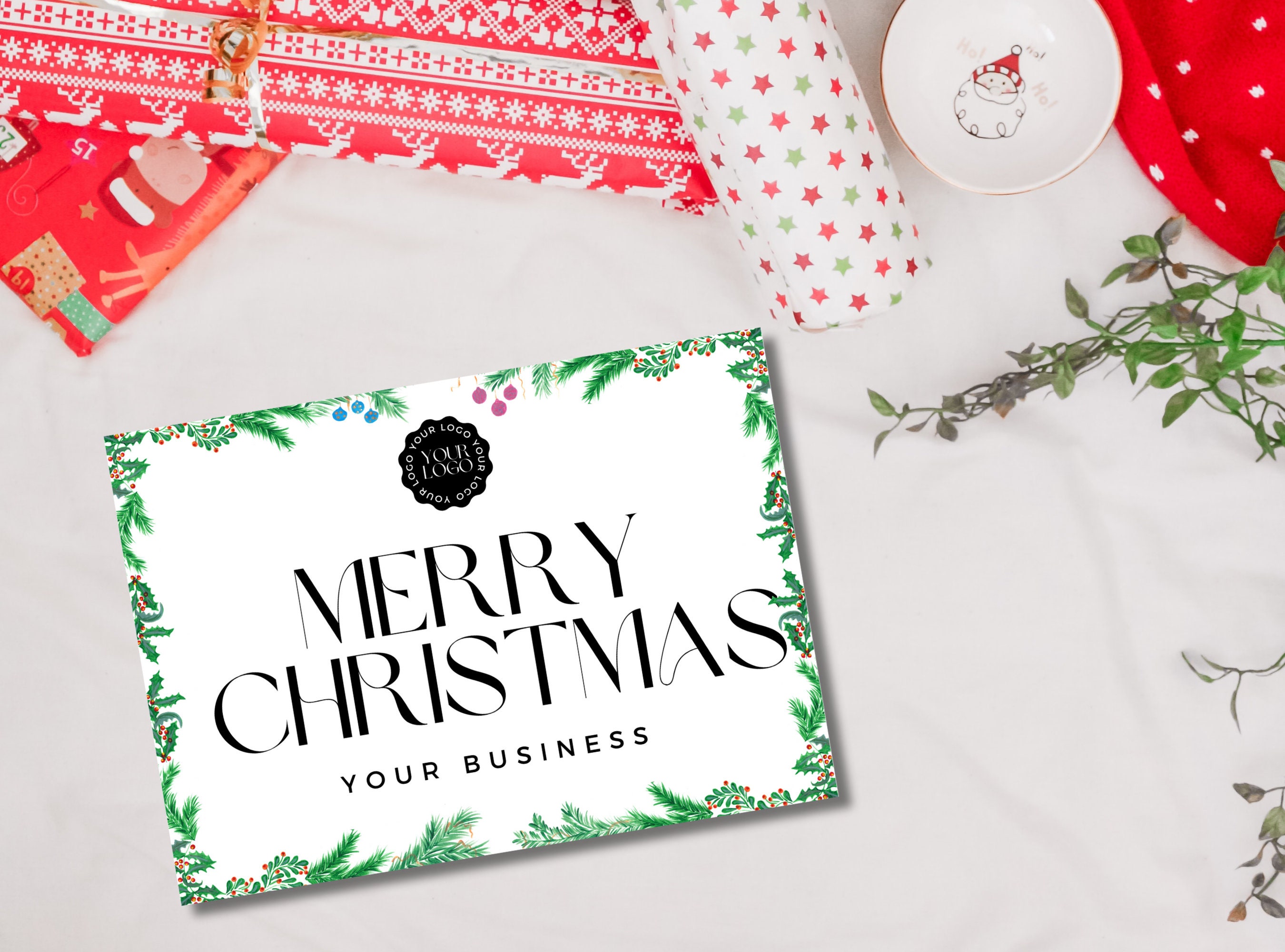 Christmas Business Cards, Business Card Template, Corporate Christmas ...