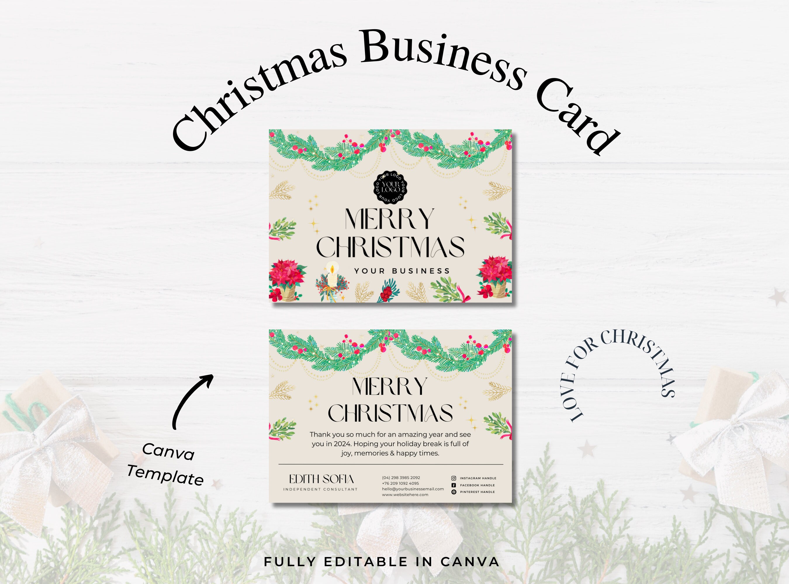 Christmas Business Cards, Business Card Template, Corporate Christmas ... Christmas Business Cards, Business Card Template, Corporate Christmas ...