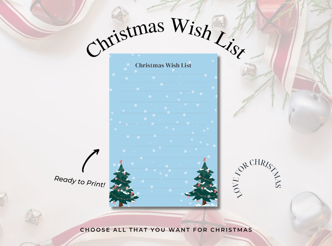 Christmas Wish List Pdf, Printable Christmas Wish List, Favourites List ...