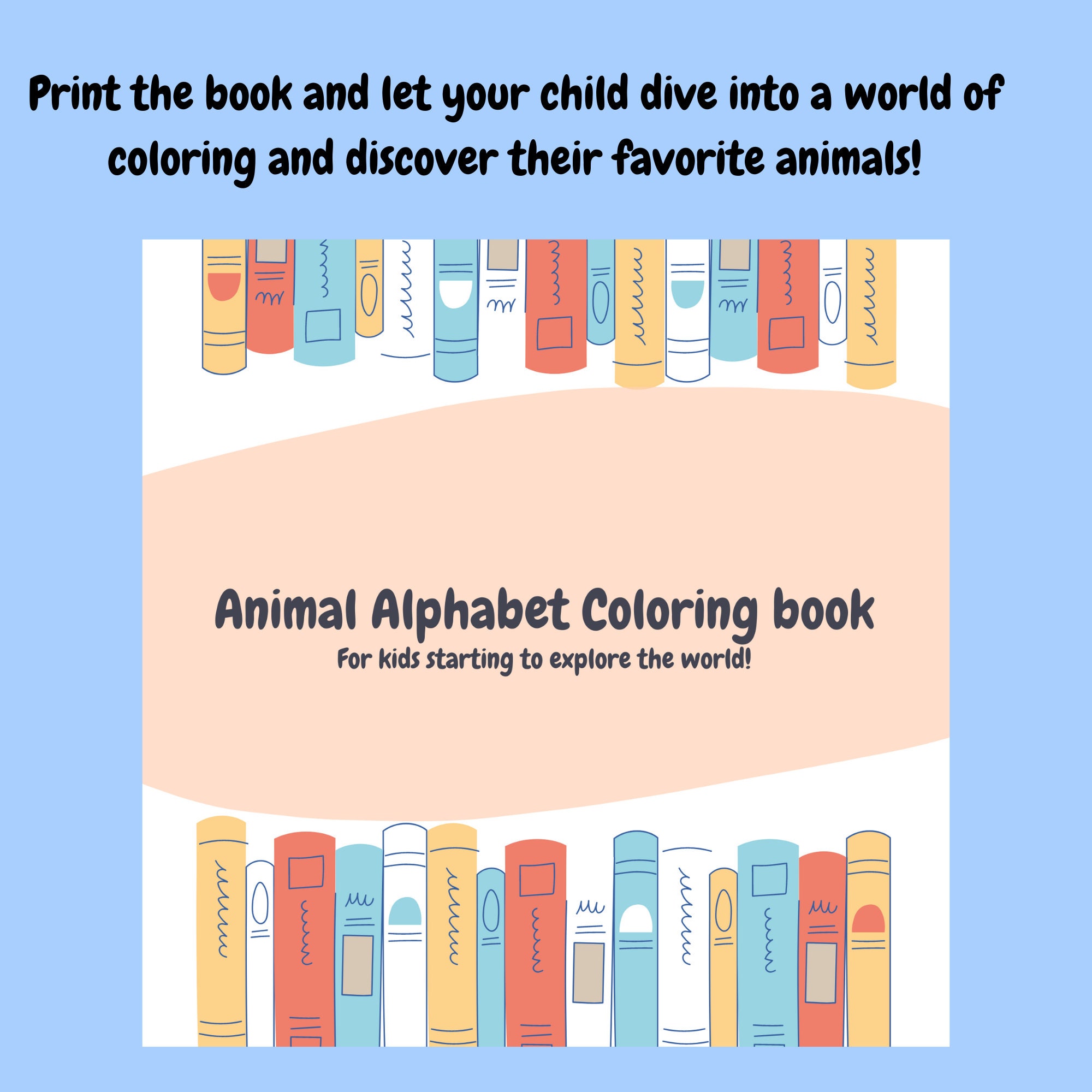 Animal Alphabet Coloring Book - Etsy