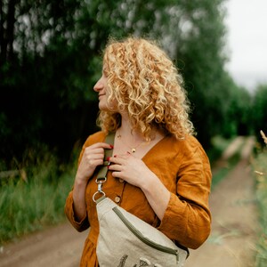 Hand Embroidered Belly Bag, Fanny Pack With Yarrow and Meadow Motifs ...