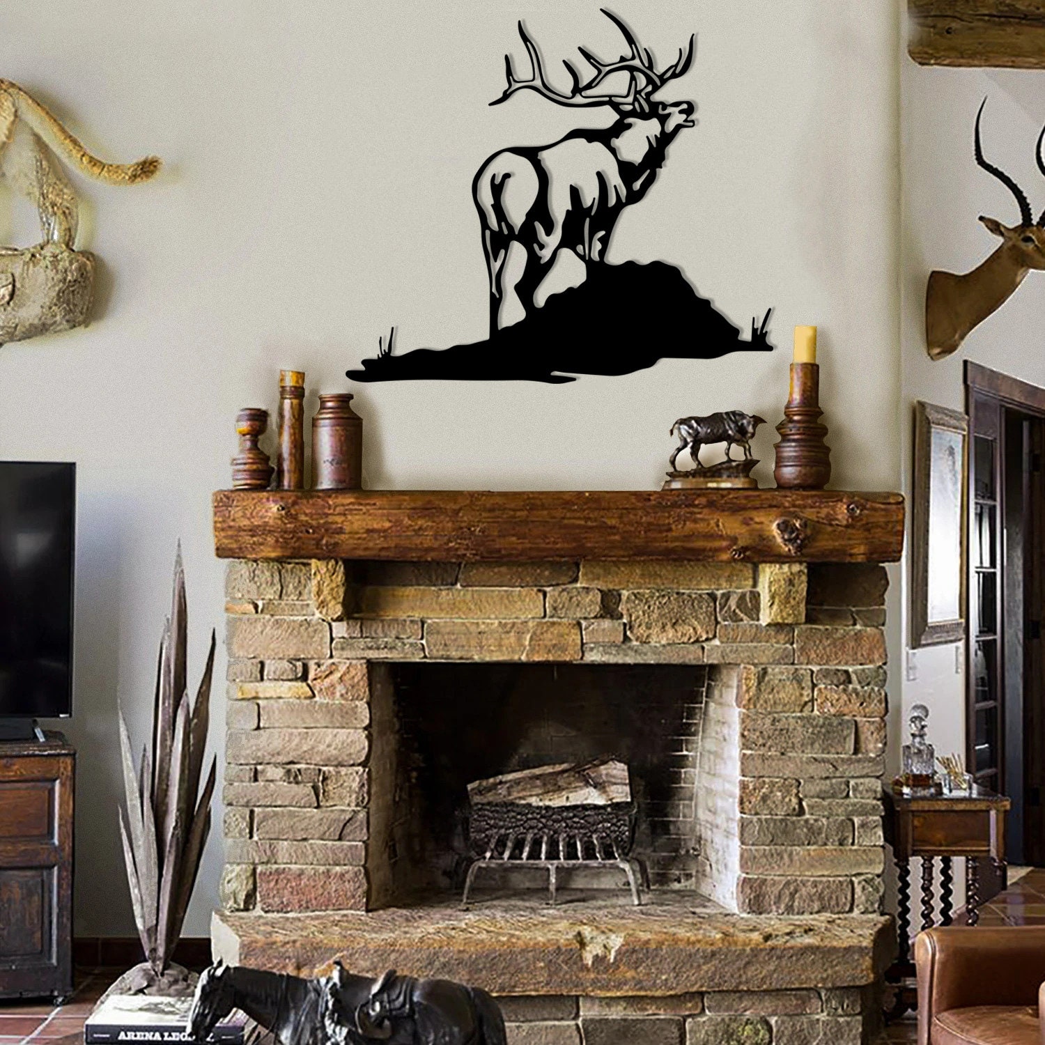 Deer Metal Wall Art, Metal Wall Decor, Deer Silhoutte, Wall Hangings ...