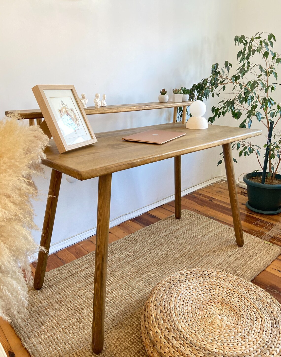 Wood Desk, Home Office Desk, Solid Wood Desk, Computer Desk, Desk With ...