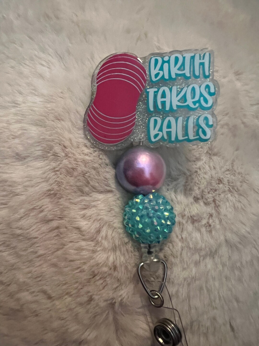 Birth Takes Balls/peanut Ball Badge Reel Light Background - Etsy