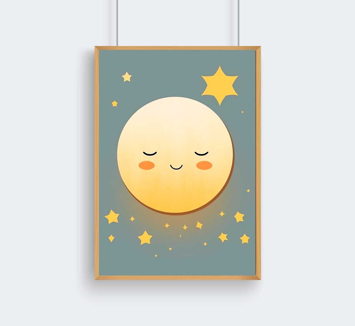 Full Moon Kids Boho Printable Art - Etsy