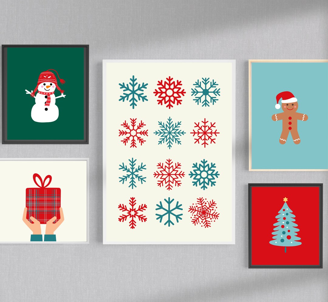 Set of 5 Printable Sheets for Christmas - Etsy
