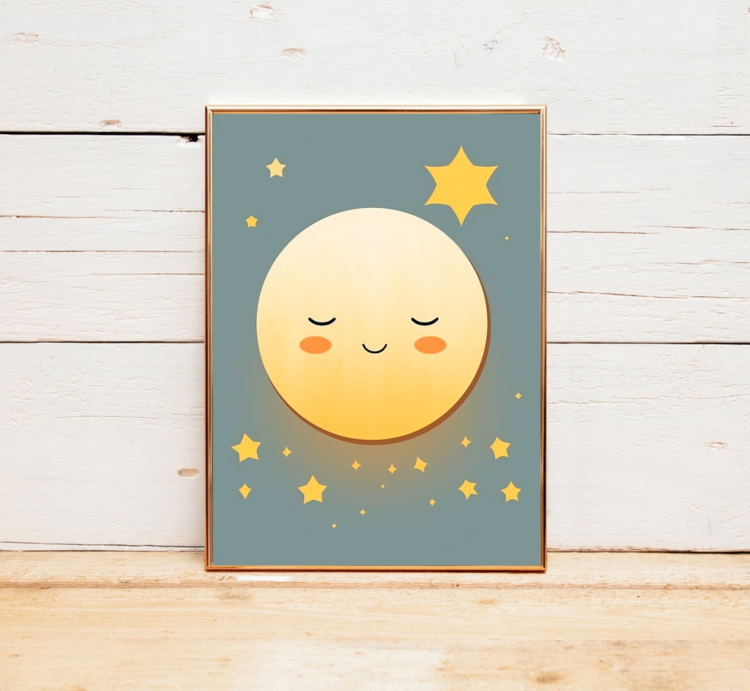 Full Moon Kids Boho Printable Art - Etsy