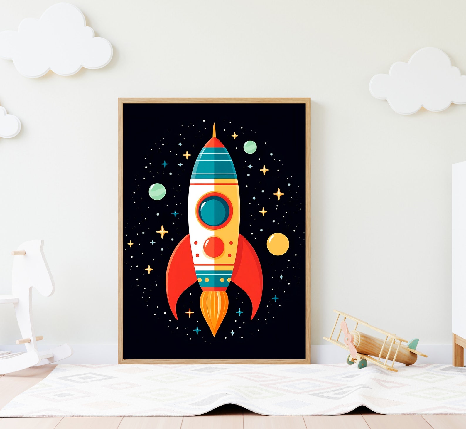 Children's Rocket Print, Digital Download Rocket Print, Rocket, Rocket ...