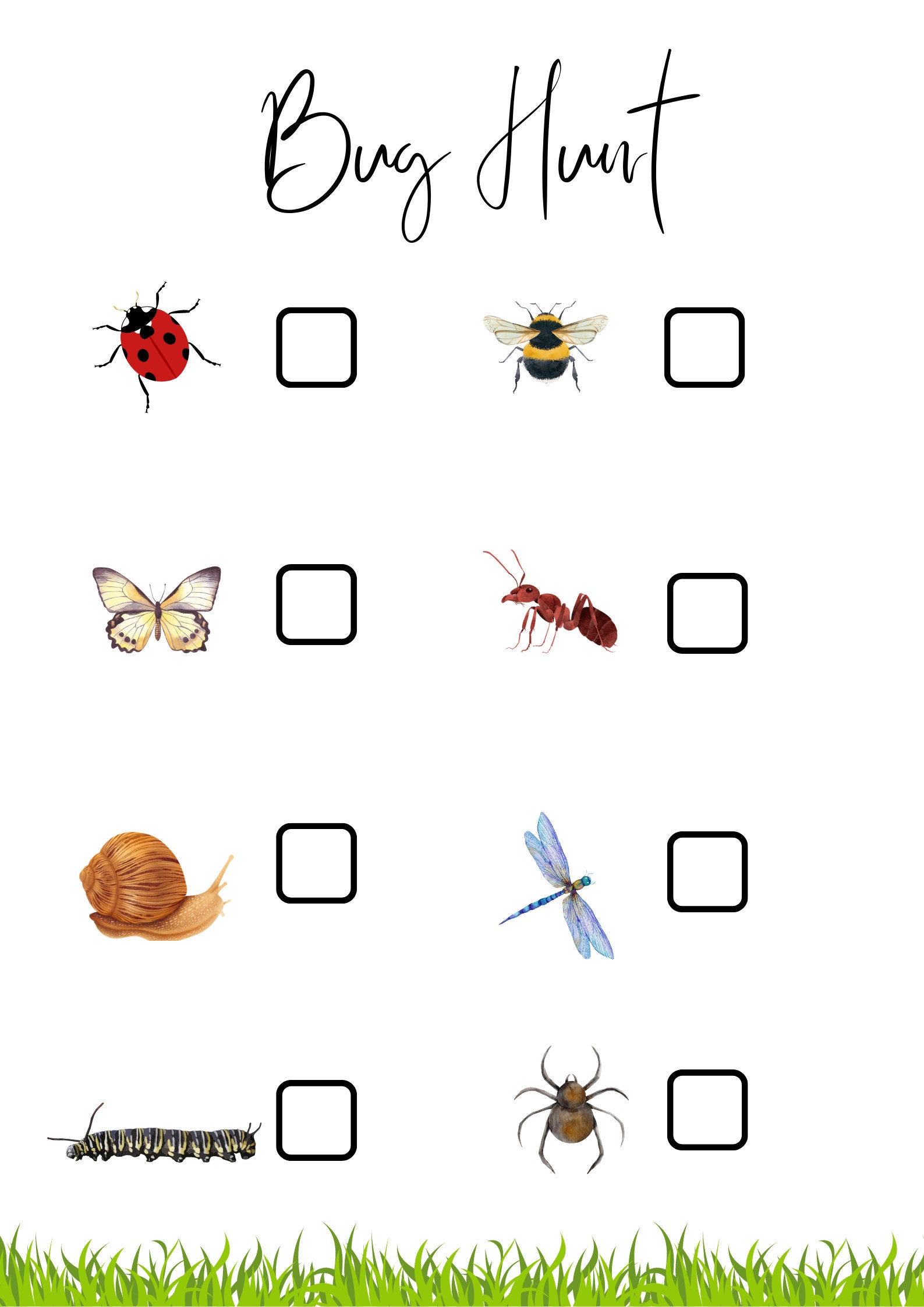 Summer Activity Printable, Bug Hunt, Kids Activity, Kids Printable ...