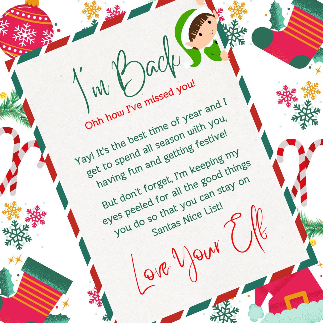 Christmas Printable, Elf Letter, Printable, Printable Elf Letter ...