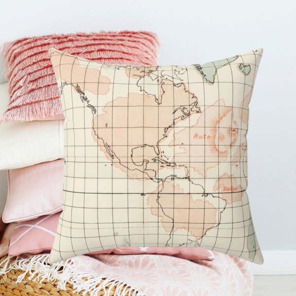 World Map Pillow - Etsy