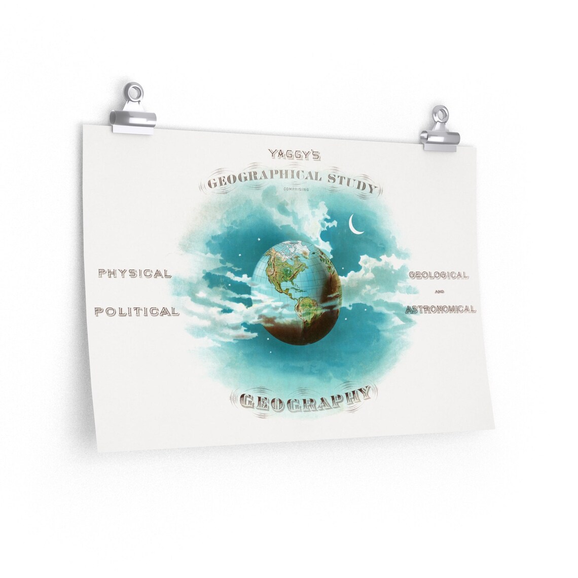 Vintage Globe Poster, Geographical, Premium Matte Horizontal Poster - Etsy