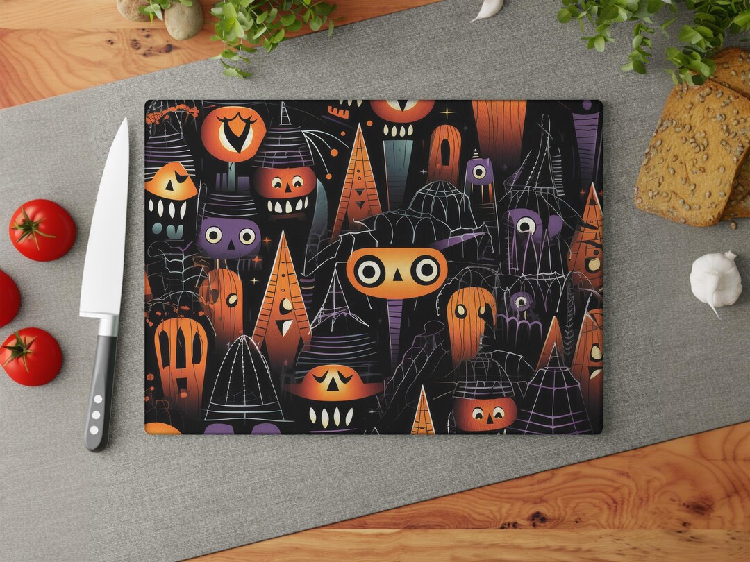 Tempered Glass Counter Saver for Halloween, Non-slip Chopping Board ...