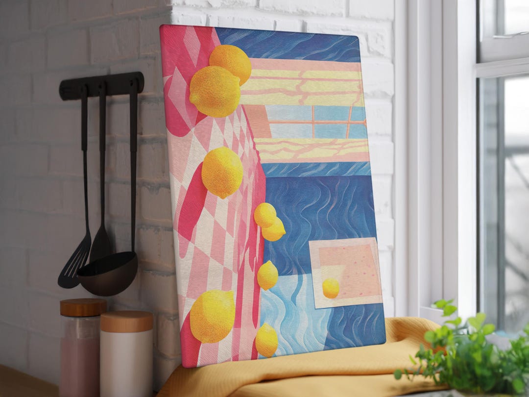 Trendy Gen Z Apartment Decor, Aesthetic Kitchen Glass Board, Pink ...