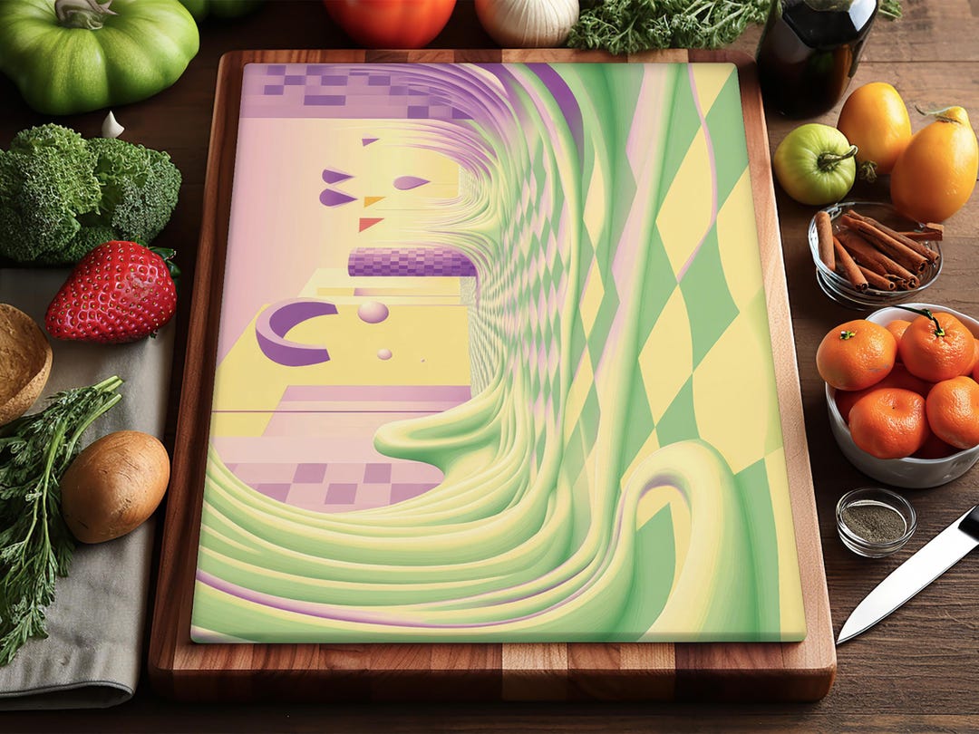 Dreamcore Aesthetic Kitchen Decor, Surreal Melting Room Glass Board ...