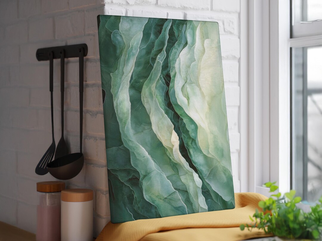 Jade Green Decor, Soft Translucent Art, Pastel Green Board, Gemstone ...