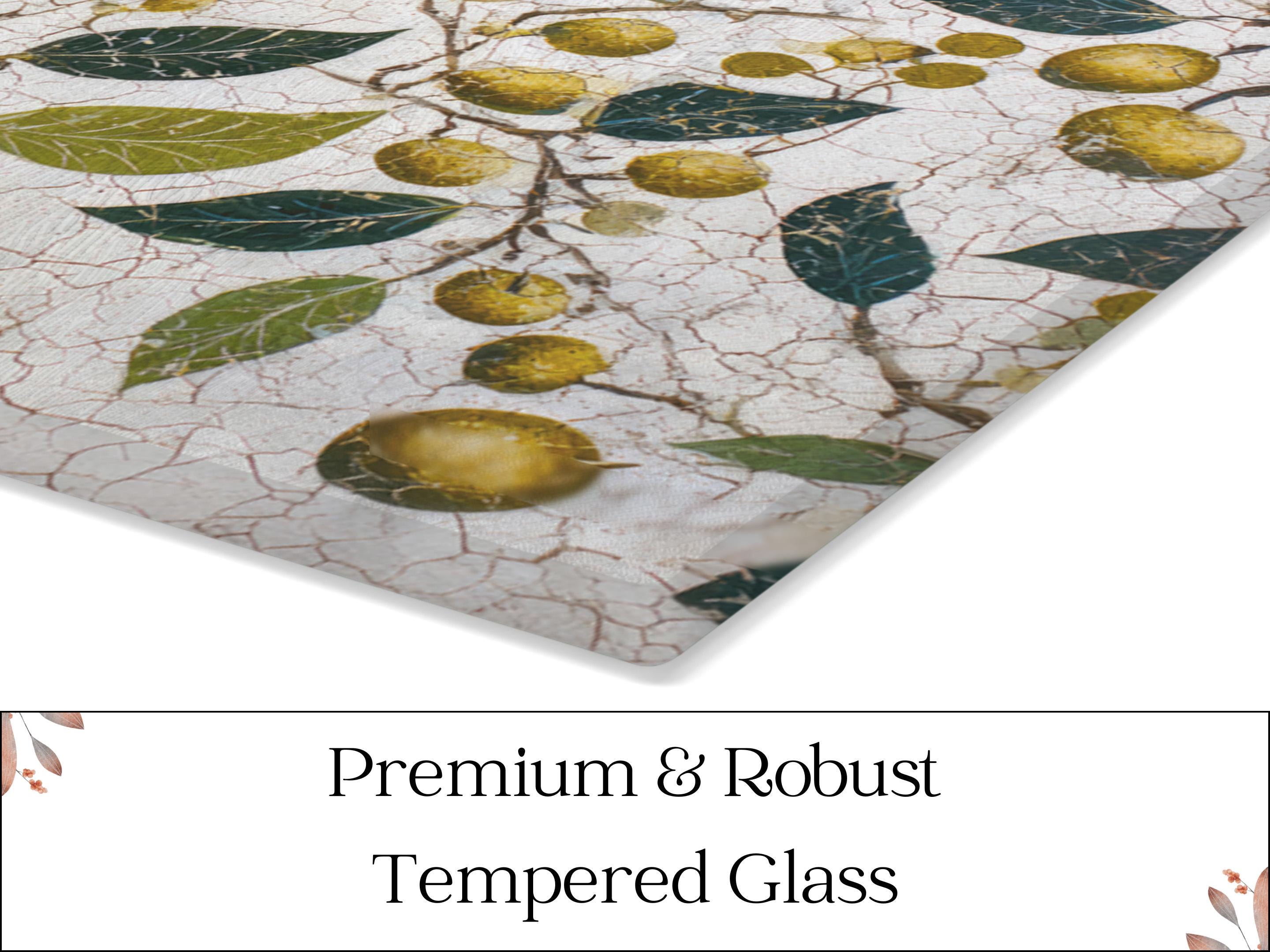 Tuscan Farmhouse Kitchen Decor, Rustic Olive Pattern Glass Board, Old ...