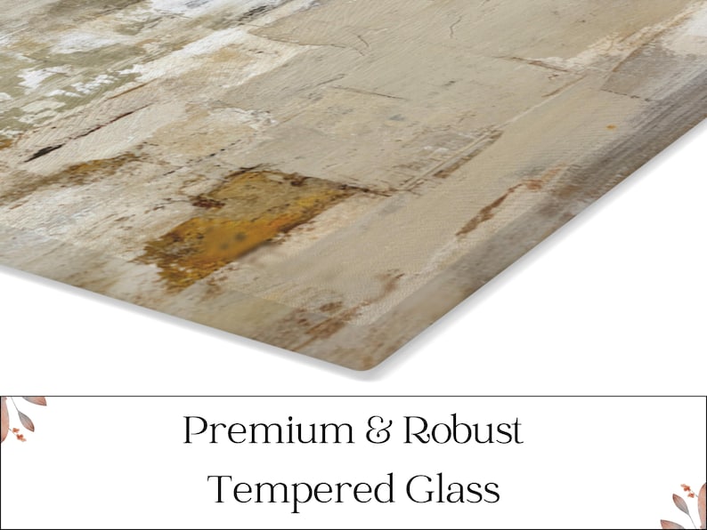 Neutral Fall Kitchen Decor, Cozy Beige Glass Cutting Board, Winter ...