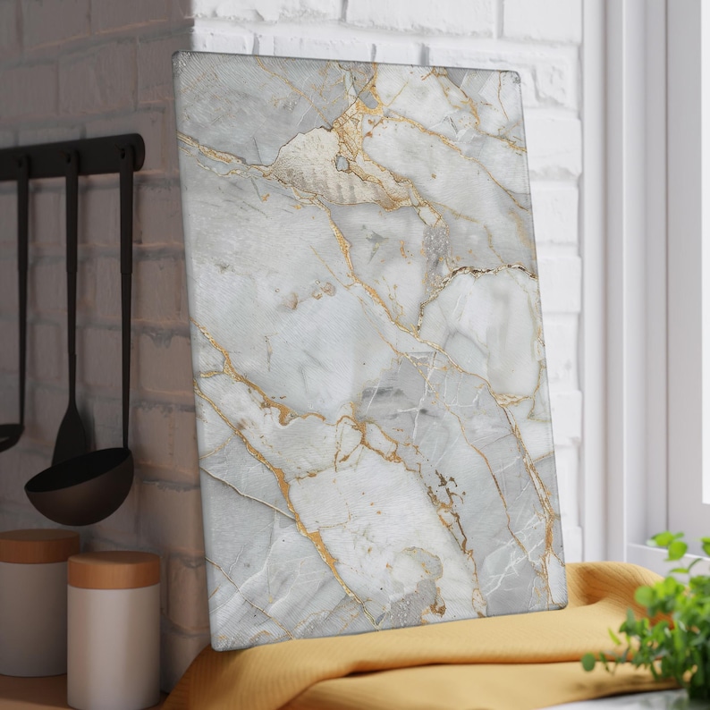 Modern Tempered Glass Counter Protector, Chopping Board, Elegant Marble ...