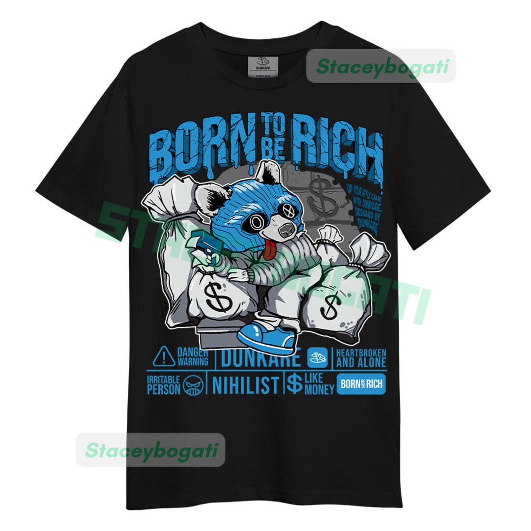 Raccoon Born to Be Rick Dunkare Shirt 9 Powder Blue, to Match Sneaker ...