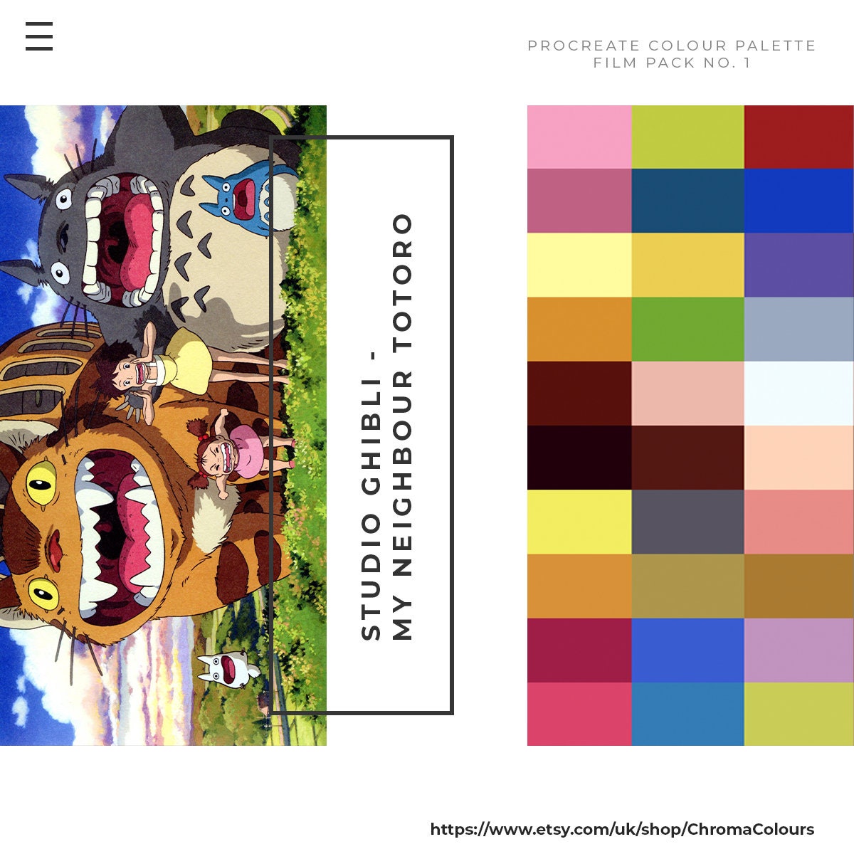 My Neighbour Totoro - 9 Studio Ghibli Inspired Procreate Color Palettes ...