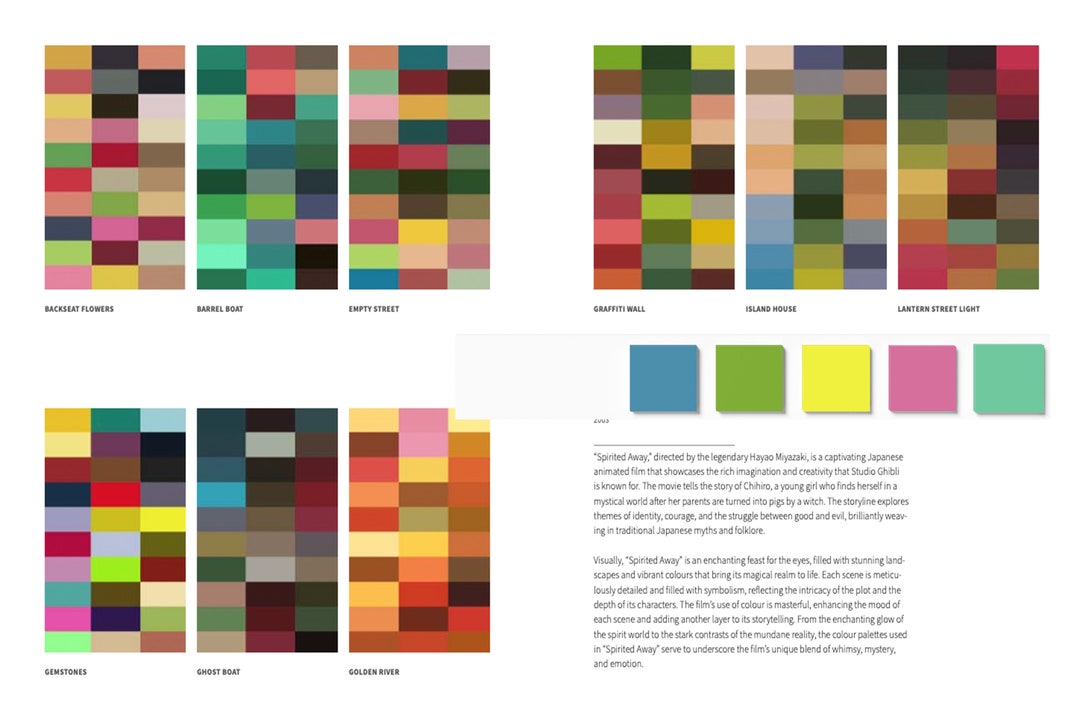 Spirited Away - 9 Studio Ghibli Inspired Procreate Color Palettes Pack ...