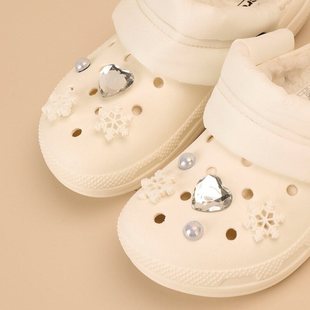 Christmas Gift Snowflake Shoe Charmpearl Croc Charm Setsnow - Etsy