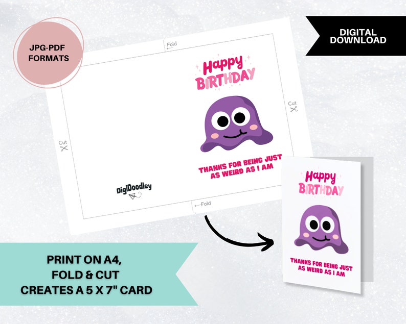 Funny Happy Birthday Card Printable This weird Like - Etsy