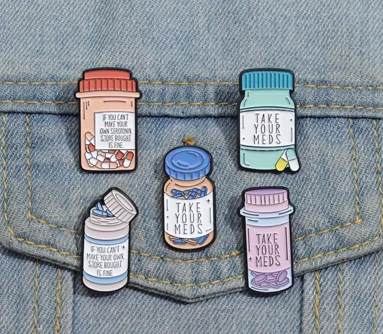 Take Your Pills Reminder Hard Enamel Pin Mental Health Pin Pill Pin ...