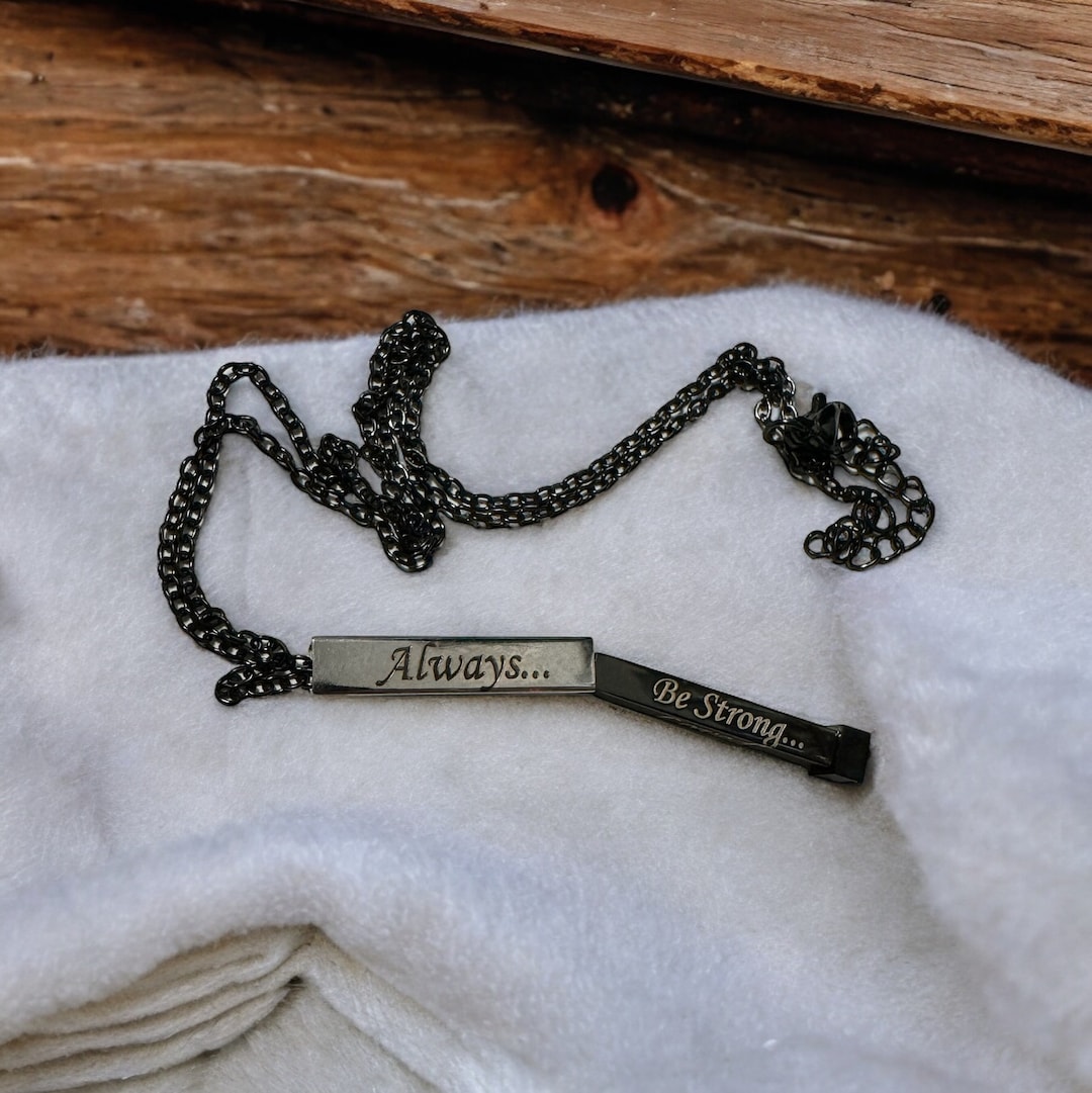 Personalized Hidden Message Necklace, Engraved Secret Message Slider ...