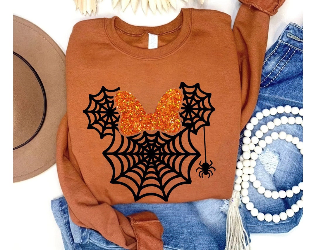 Minnie Mouse Spider Web Halloween Sweatshirt Disney Halloween - Etsy