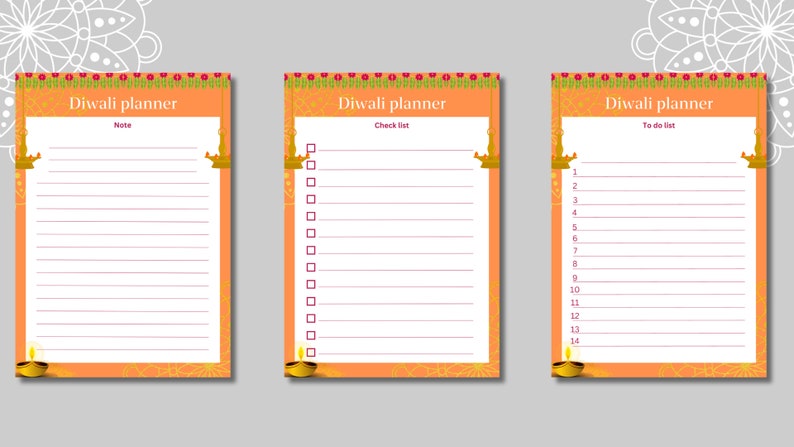 Diwali Planner Printable, Holiday Planner Printable, Diwali To-do List ...
