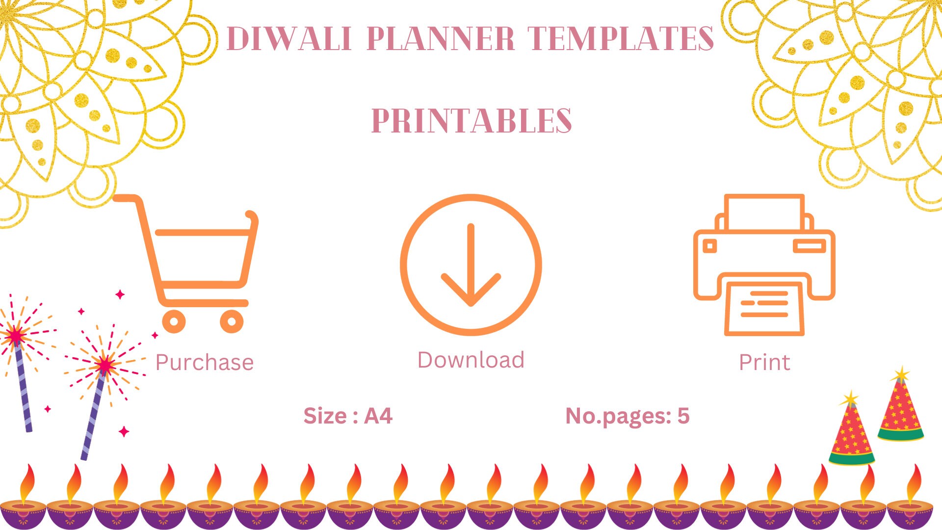 Diwali Planner Printable, Holiday Planner Printable, Diwali To-do List ...