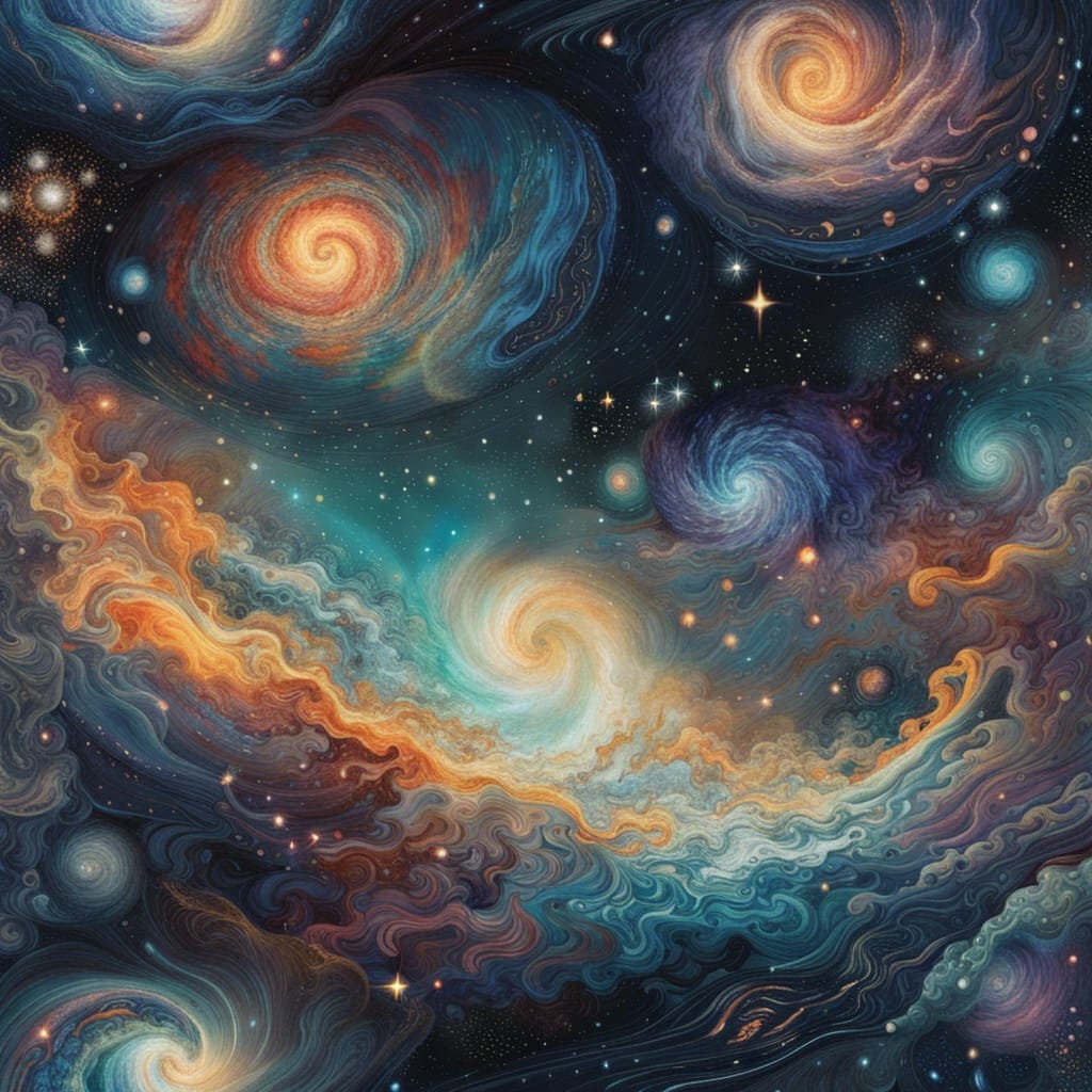 Cosmic Space Stars Symphony, Digital Space Art, Digital Art, Digital ...